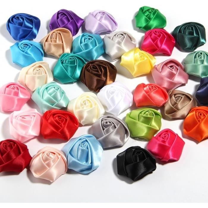 Lot de 50 petites roses artificielles de 4,5 cm - Roses en satin - Pour ...