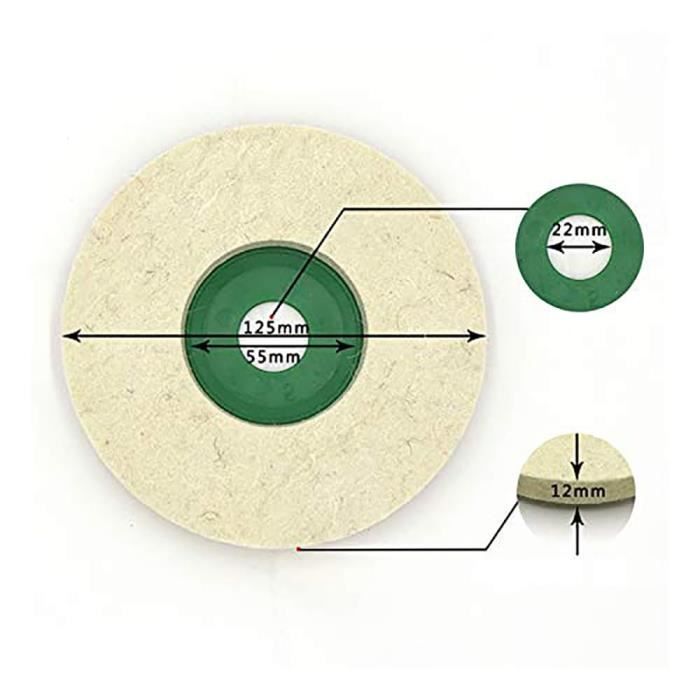 Disque De Polissage En Feutre De Laine Diamètre 125Mm Disque De ...