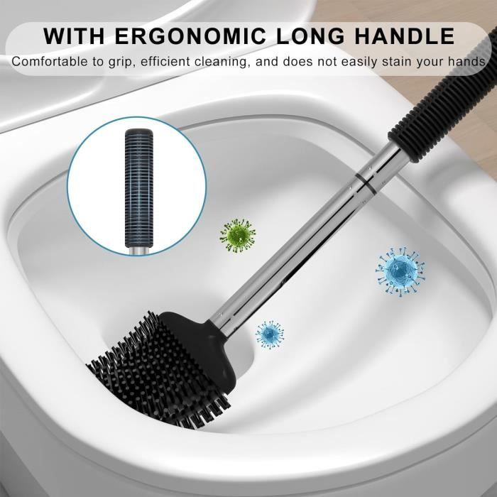 Brosse Wc Silicone, Brosse Toilettes, Balai Toilette Plate Et Support ...