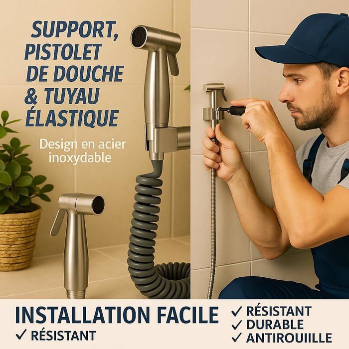 Kit Douchette Hygiénique - ZUUKO - SUS304 - Acier Inoxydable Brossé ...