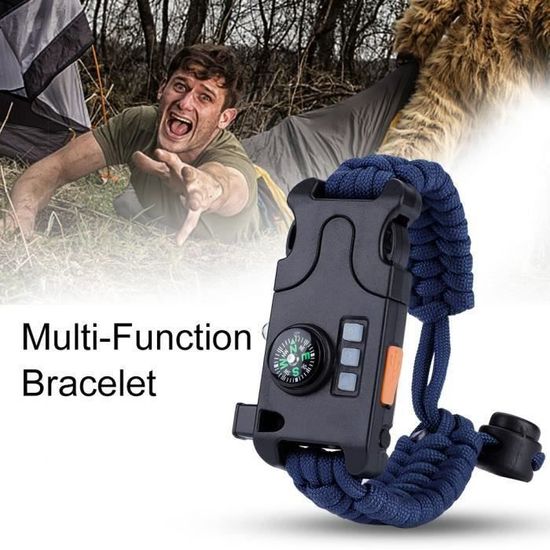 HAPPY-boussole de paracorde Sifflet de survie en plein air Mini ...