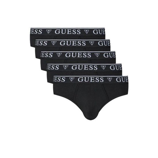 Pack de 5 slips stretch - Guess jeans. Noir - Cdiscount Prêt-à-Porter