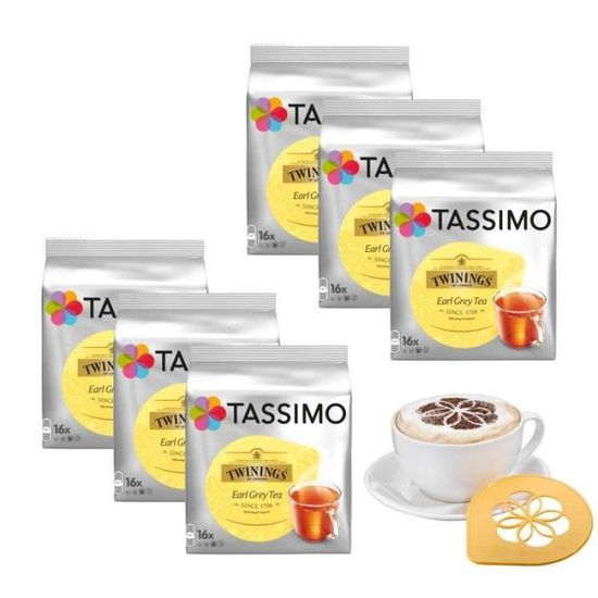 6 Tassimo Twinings Earl Grey + Pochoir TASSIMO Koziol - Cdiscount Au ...