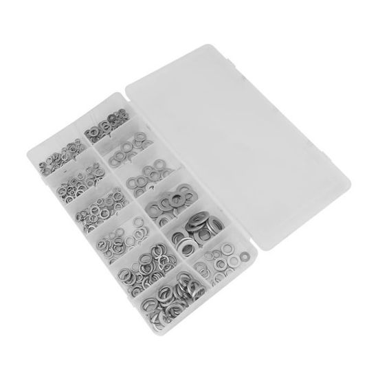 Assortiment de rondelles plates, 350 pièces M3 M4 M5 M6 M8 M10 Serrure ...