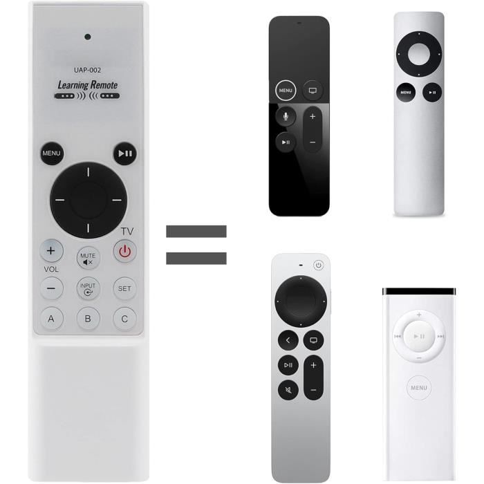 Nouvelle Télécommande d'apprentissage Infrarouge pour Apple 2-3 TV Box ...