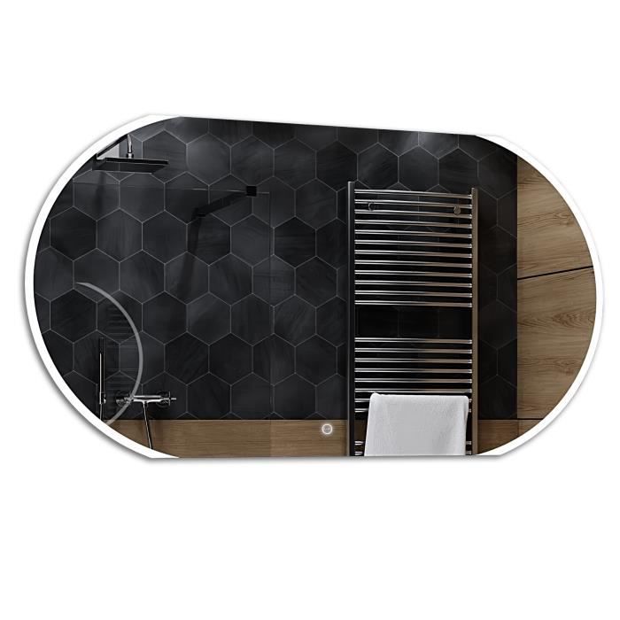 Miroir LED ALASTA Baltimore 130x80 cm avec interrupteur tactile ...