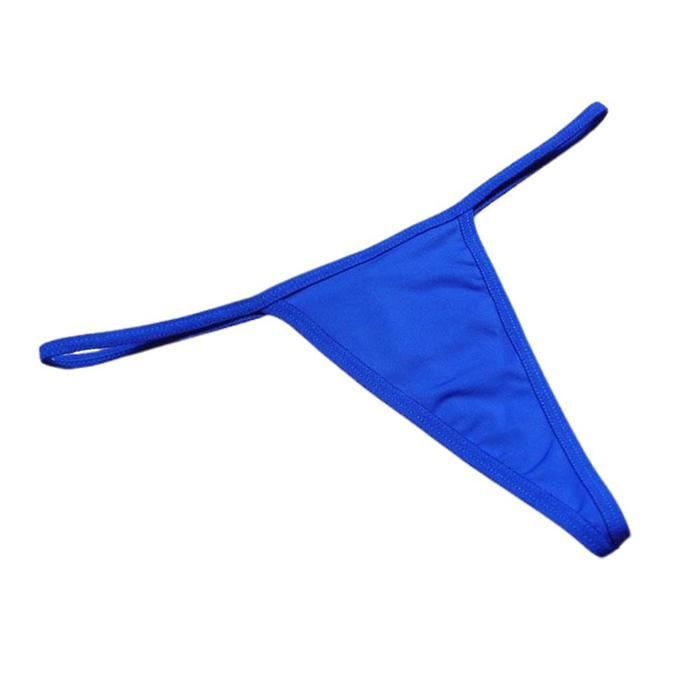 Femmes Érotique Sans couture Plain G-string Culotte T-back Thongs Sous-vêtements - Bleu Blue ...