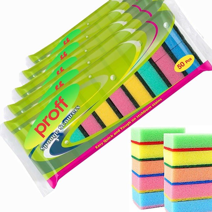 Proff - PR-106 - Lot de 50 eponges a recurer en Mousse, Couleurs ...