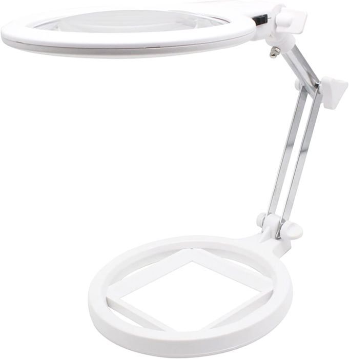 Lampe Loupe | Loupe sur Pied avec Éclairage LED | Loupe de Bureau 2X et 6X | Loupe de Table avec ...