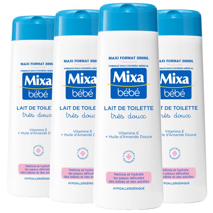 Lait de Toilette - Mixa - Bébé - 300ml - Hypoallergénique - Lot de 4 ...