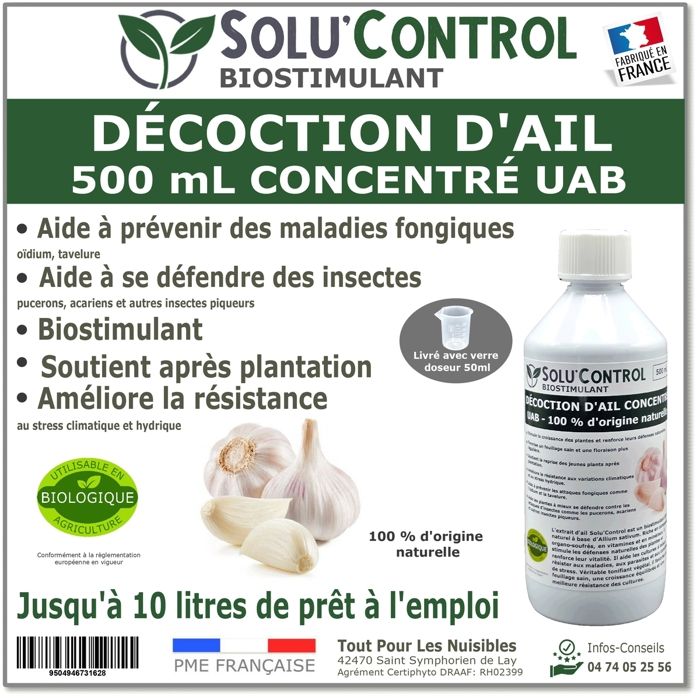 Decoction d Ail Solu Control 500 ml Concentre UAB Biostimulant Aide a ...