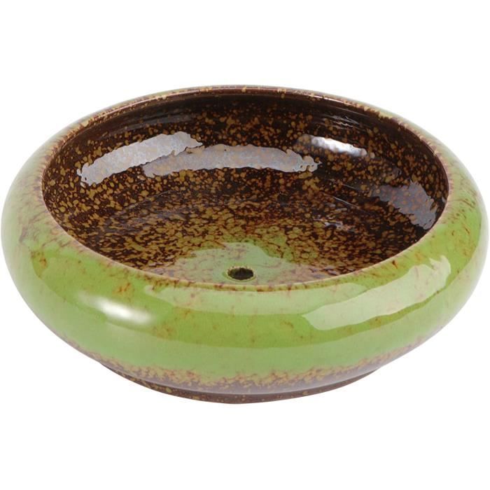 Pot de Fleurs Rond en céramique avec Trou de Drainage, pour bonsaï ...