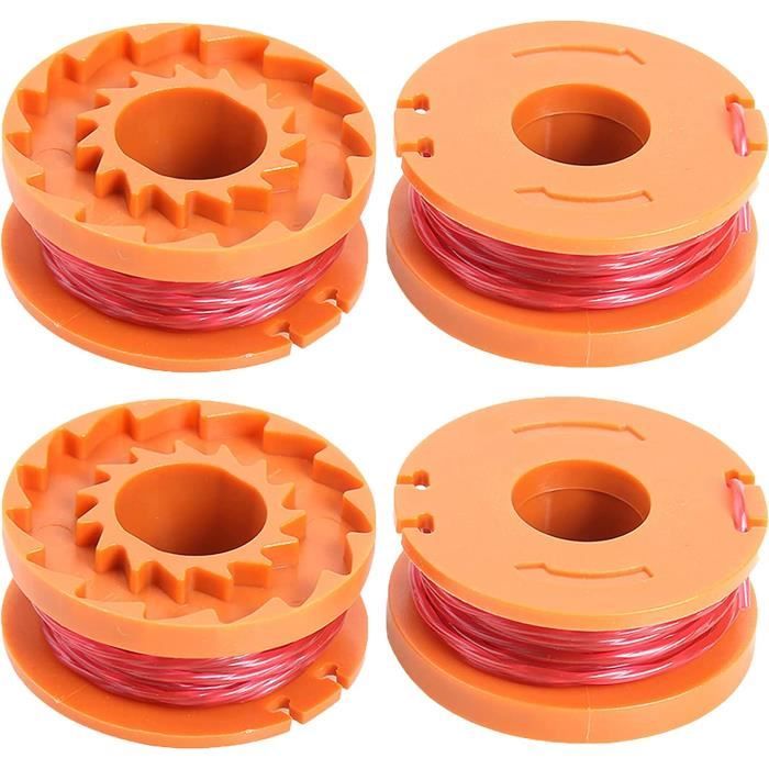Lot de 4 bobines de fil de rechange pour débroussailleuse 20 V 6 x 3 m de long Diamètre du ...