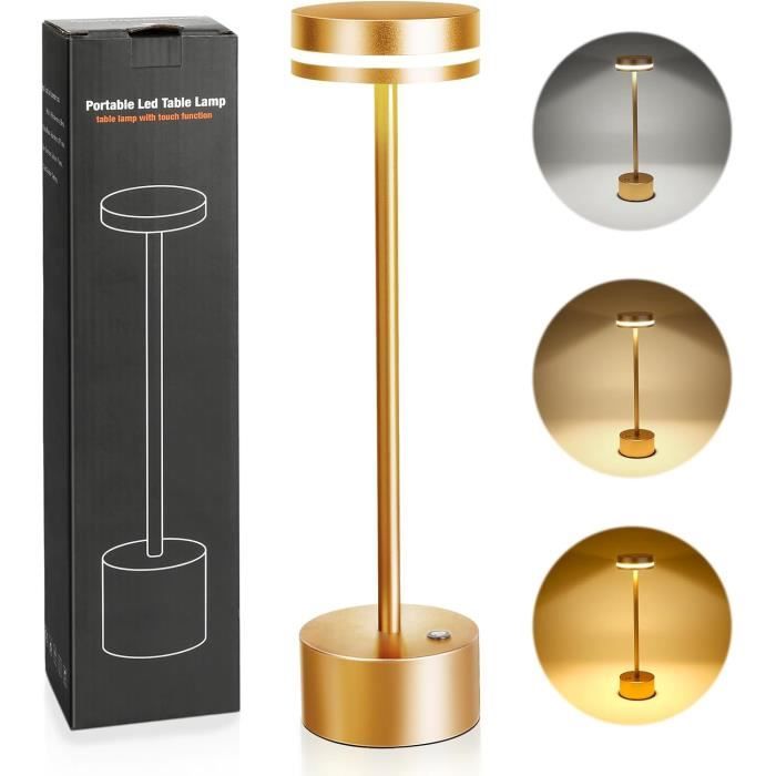 Lampe De Table Led Sans Fil - 5000 Mah - Tactile - Intensité Variable ...