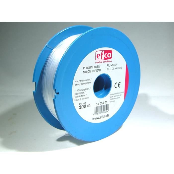 Efco Fil Polyamide, Transparent, Résistance de 40 kg, 1 mm de diamètre ...