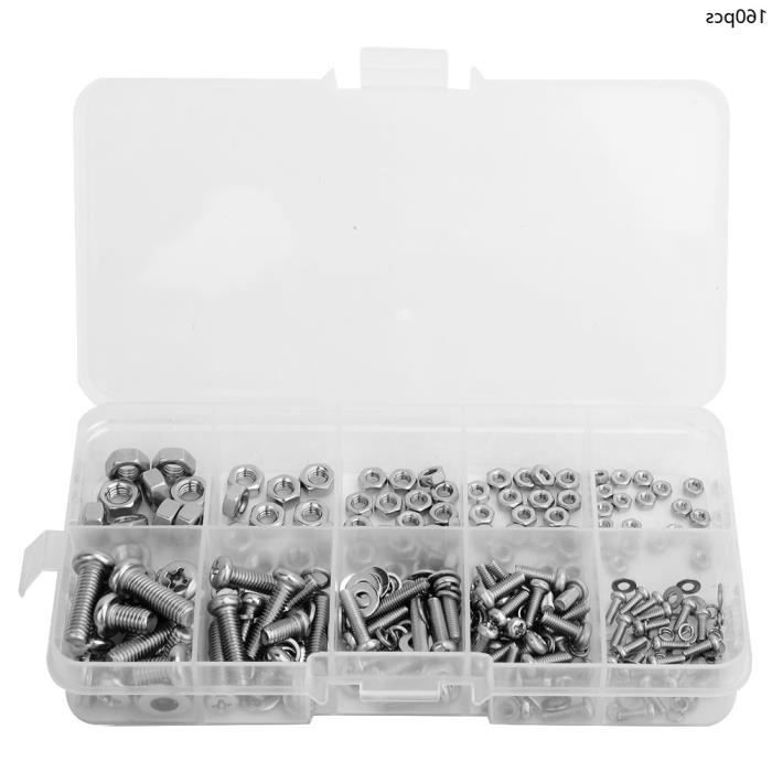 EJ.life jeu de boulons en acier inoxydable 240 pièces ensemble de joint d'écrou de boulon ...
