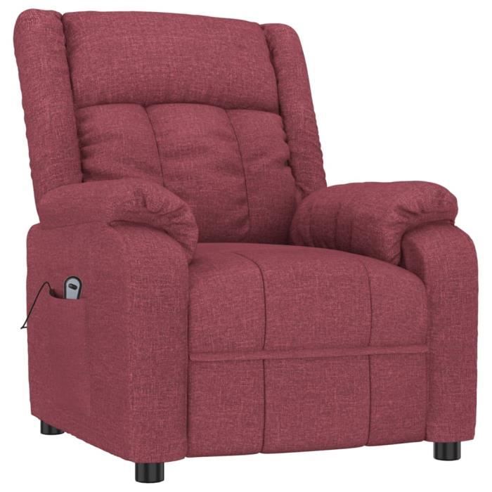 KEENSO Fauteuil Rouge bordeaux Tissu KN005 - Cdiscount Maison