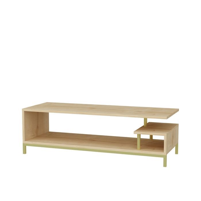 Meuble Tv design Kyrisa L120cm Métal Or et Bois Chêne clair - Cdiscount ...