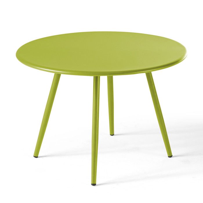Table basse de jardin ronde en métal vert 50 cm - Cdiscount Jardin