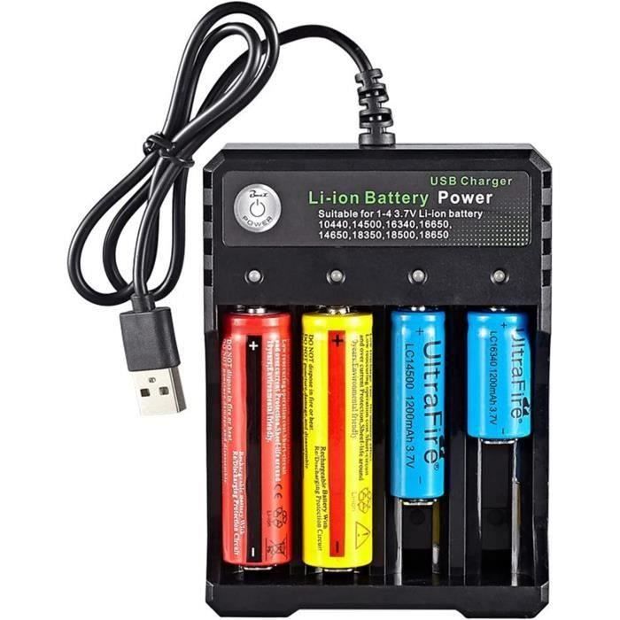 NO.11600-Chargeurs de Piles18650 Chargeur Piles 4 Slot USB Chargeur ...