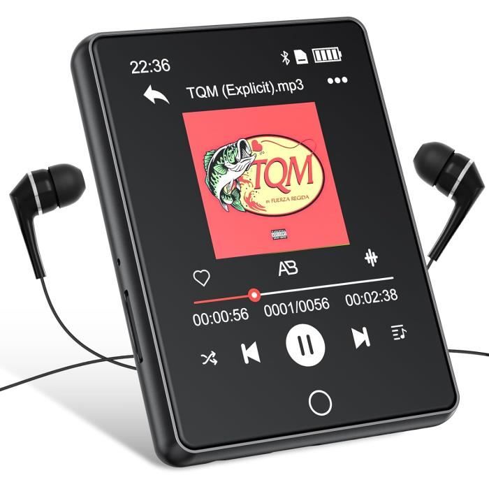 Lecteur Mp3 Bluetooth 5.0, 64Go Lecteur De Musique Mp3, 2.8" Tactile ...