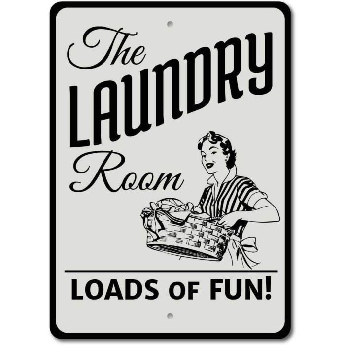 Laundry Room Loads of Fun Étain Mur Signe Affiche de Fer Métal Mur ...
