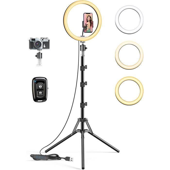 12.6" Ring Light avec Trépied Grand (180cm), Pnitri Anneau Lneux de Selfie avec de Trépied ...