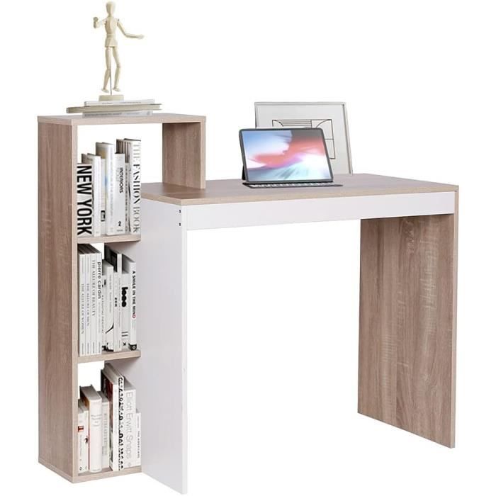 Table De Bureau Avec 3 Étagères En Bois Pour Bureau, Salon, 110 X 90 X ...