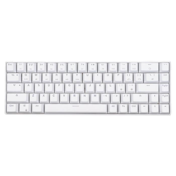 VINGVO Clavier filaire Clavier mécanique sans fil 2.4 G blanc 68 ...