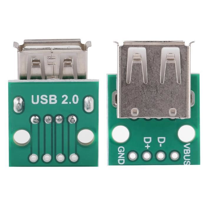 SHE 10 Pcs USB Type A Femelle Socket Breakout Board 2.54mm Pas Adaptateur Connecteur DIP 10 Pcs ...