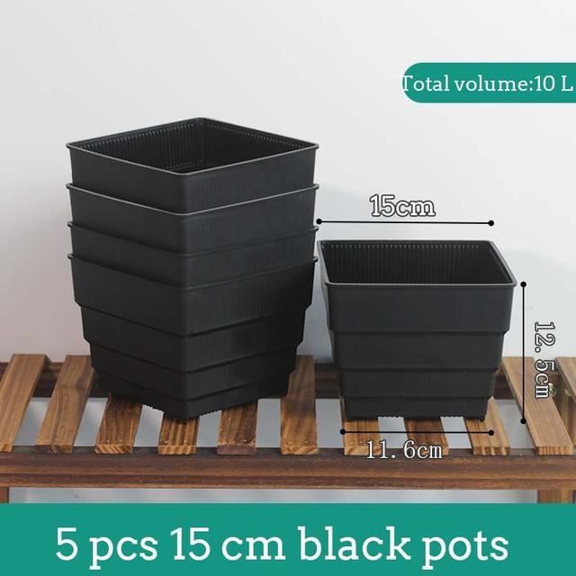 POT DE FLEUR,Black 5 pcs 15 cm--Meshpot 10cm 12cm 15 cm Pot de fleur en ...