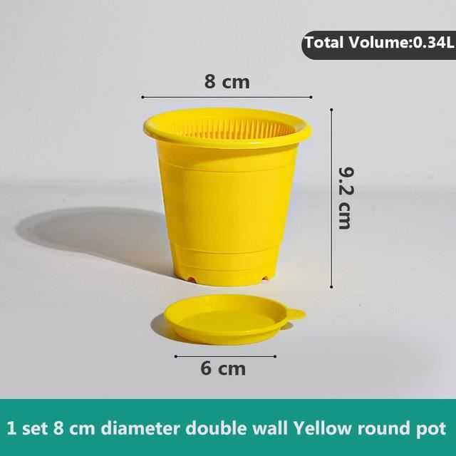 POT DE FLEUR,1 8 cm yellow-1 pc--Pot'orchidées succulentes à Double ...