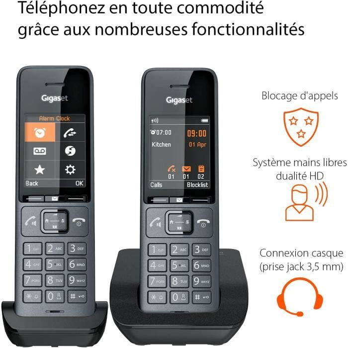 Gigaset Comfort 520 Duo - 2 Téléphones DECT sans Fil - Design élégant ...