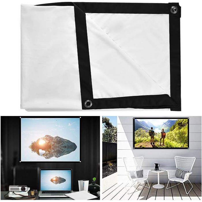 Écran de projection portable 152 cm-KAL-16:9 polyester blanc,souple ...