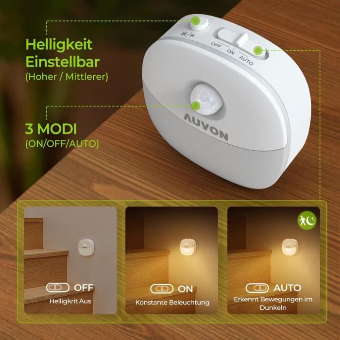 Veilleuse Led Détecteur De Mouvement, Capteur De Lumière Usb ...