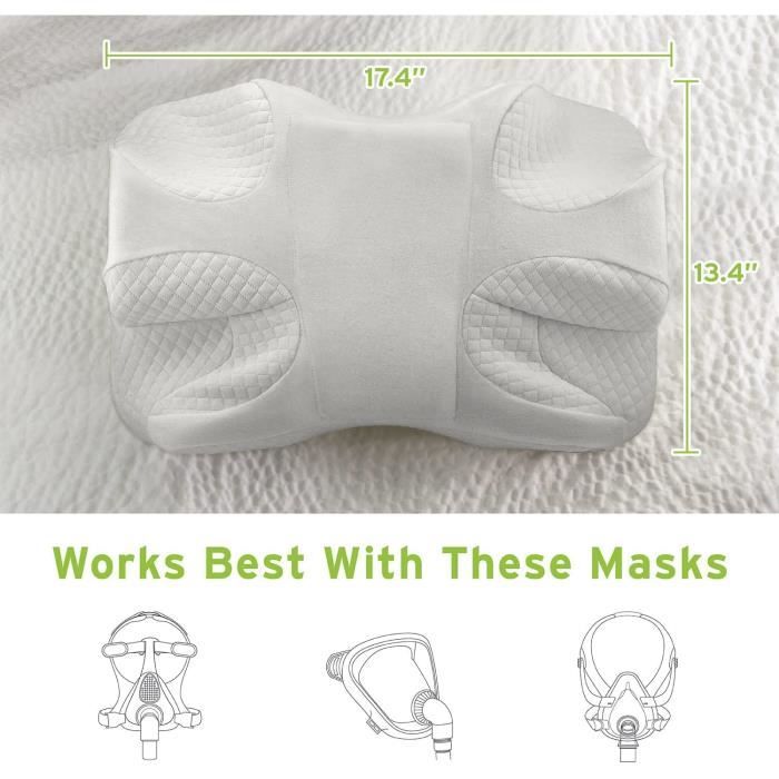 Oreiller Cpap - Conception de contour en mousse à mémoire de forme pour un sommeil confortable ...