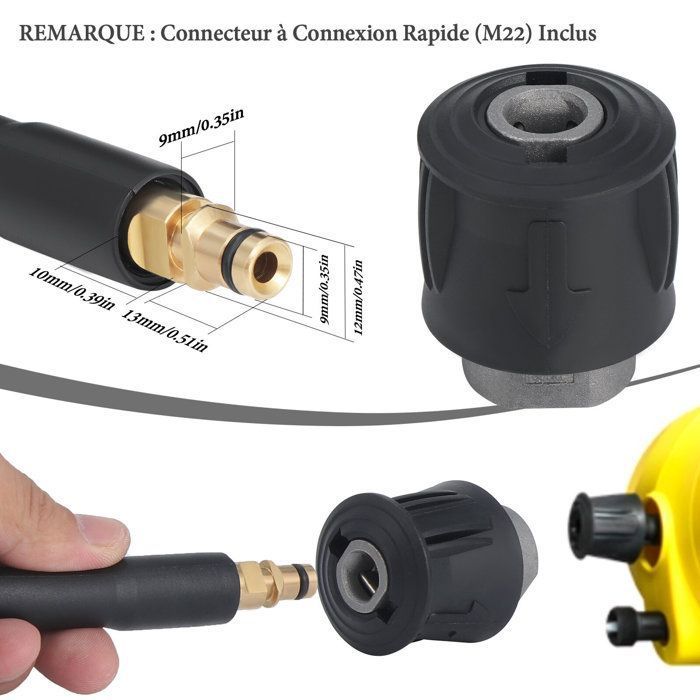 Tuyau Nettoyeur Haute Pression 15M, Tuyau Déboucheur Canalisation Flexible Kärcher K2 K3 K4 K5 ...