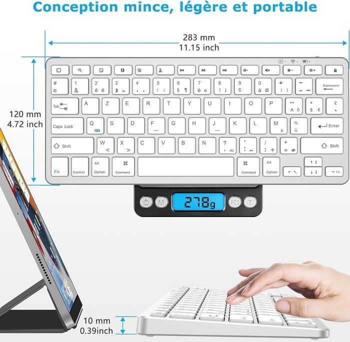 Clavier Bluetooth,clavier sans fil pour iPad/iPad Air/iPad Pro/iPad ...