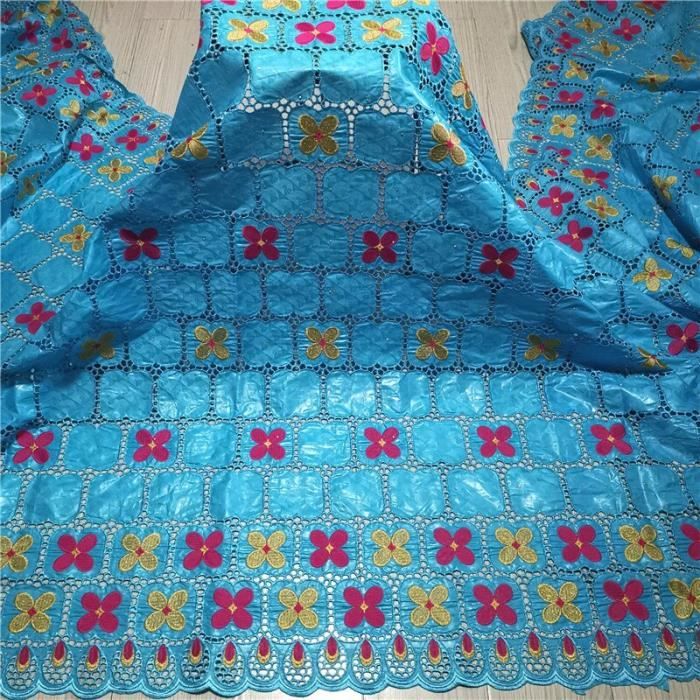 Tissus,Bazin Riche africain avec broderies, tissu brodé, 4,5 m, pour ...