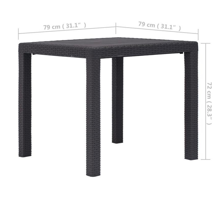 Table de jardin moderne - MVS - Table à manger rectangulaire - Marron ...