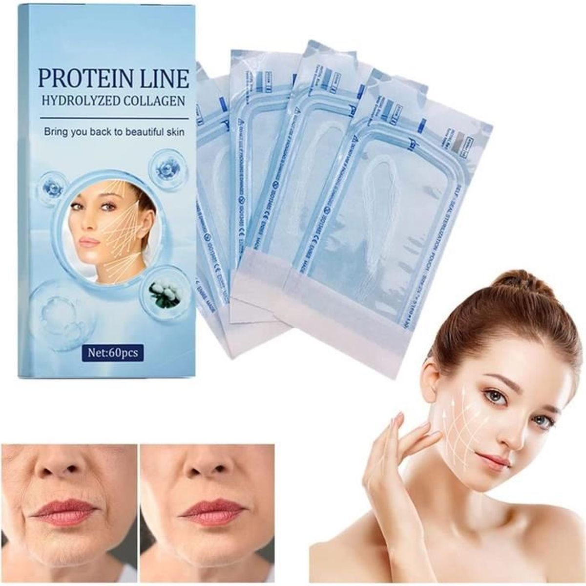 Lot de 60 fils de protéine soluble, fil de collagène absorbant pour ...