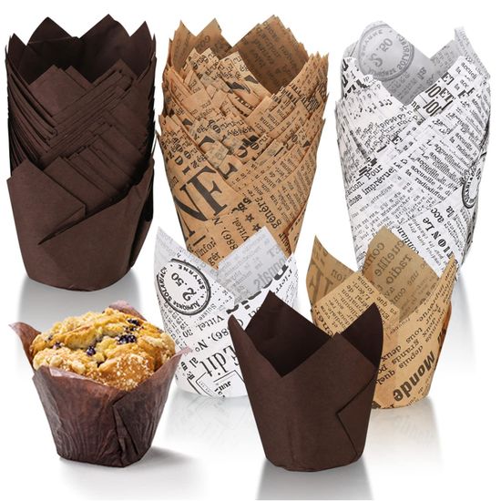 150 x Tulip Paper Muffin Cases, Muffin Moulds, Baking Cups, Cupcake ...