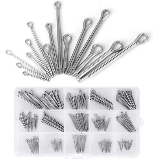 225 Pièces Kit D assortiment Goupilles Fendues Acier Inoxydable ...