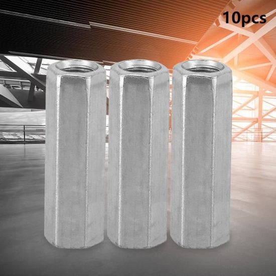 ARAMOX Écrou manchon fileté 10 pièces M8 longue tige écrou hexagonal manchon hexagonal écrou ...