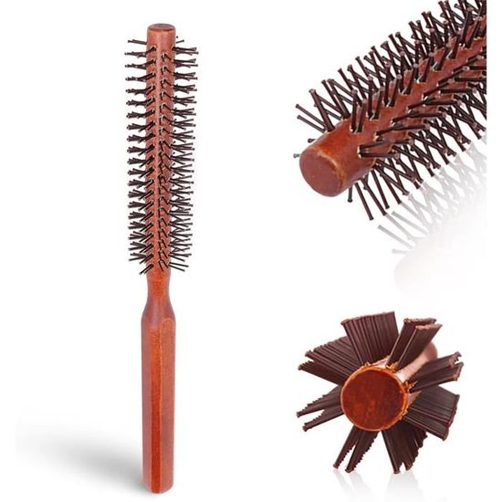Brosse Ronde Brushing, Brosse De Coiffage En Bois Rouleau De Curling ...