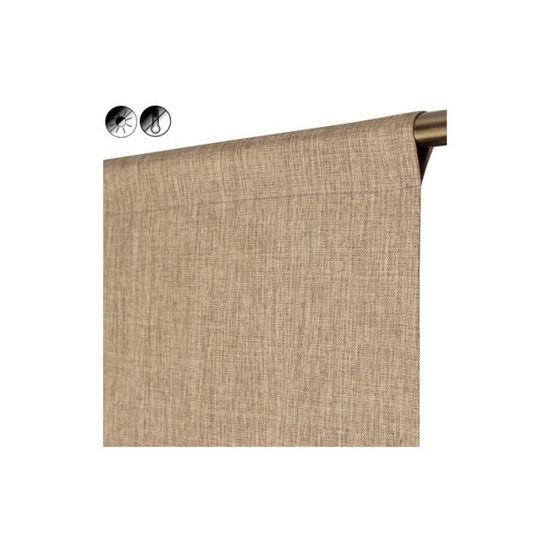 Vitrage Occultant Thermique 80 x 160 cm Passe Tringle Chambray Taupe ...