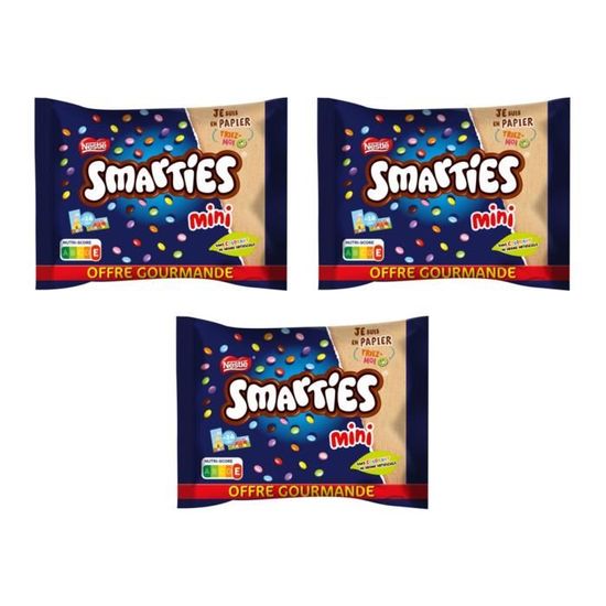 [ lot de 3] Mini sachets Smarties - 375g - Cdiscount Au quotidien