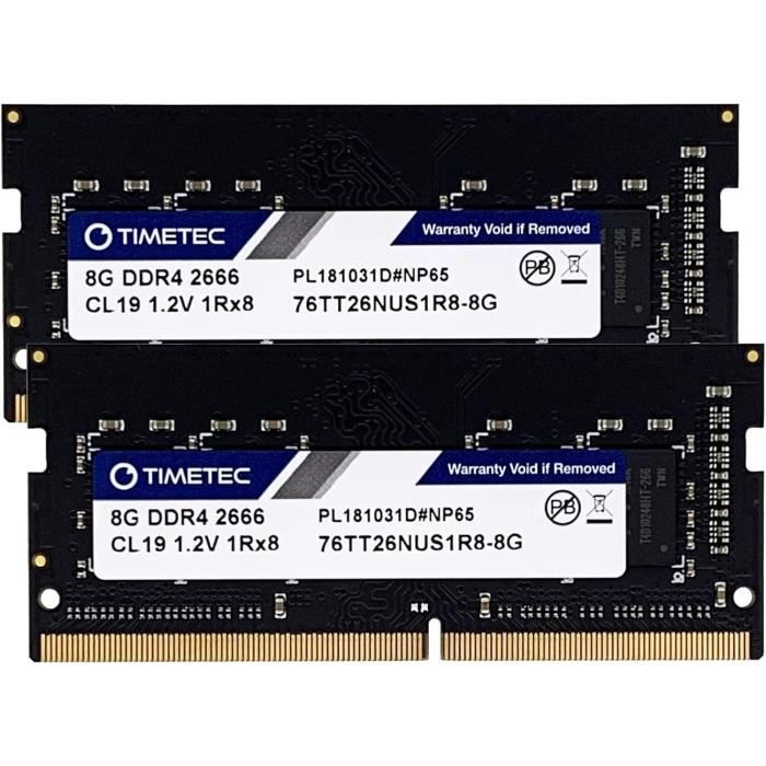 16 Go KIT (2x8 Go) DDR4 2666MHz PC4-21300 Non-ECC sans Tampon 1.2V CL19 ...