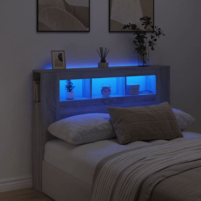 Tête de lit à LED-Armoire de tête de lit avec éclairage LED-Panneau de ...