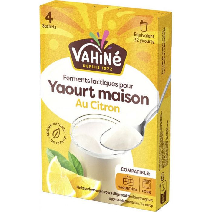 VAHINE Préparation de yaourt citron maison les 4 sachets de 5g ...